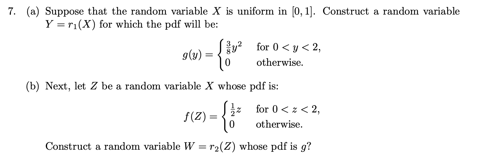 Solved (a) ﻿Suppose that the random variable x ﻿is uniform | Chegg.com