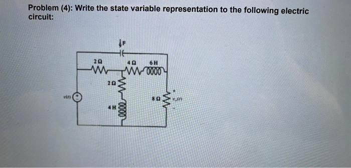 Solved Problem (4): Write the state variable representation | Chegg.com