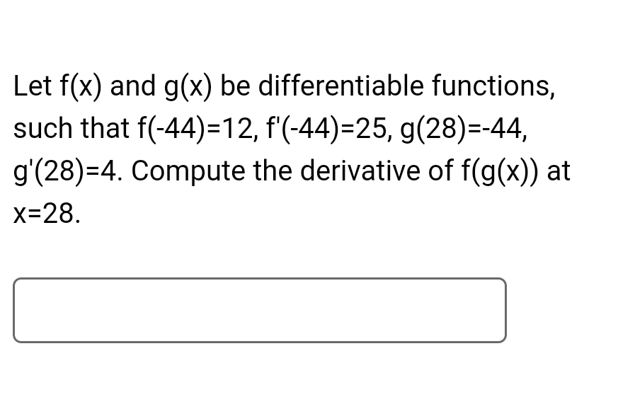 Solved Let f(x) ﻿and g(x) ﻿be differentiable functions, such | Chegg.com