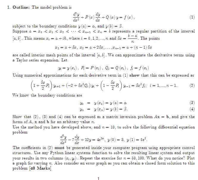 Solved Outline: The model problem | Chegg.com