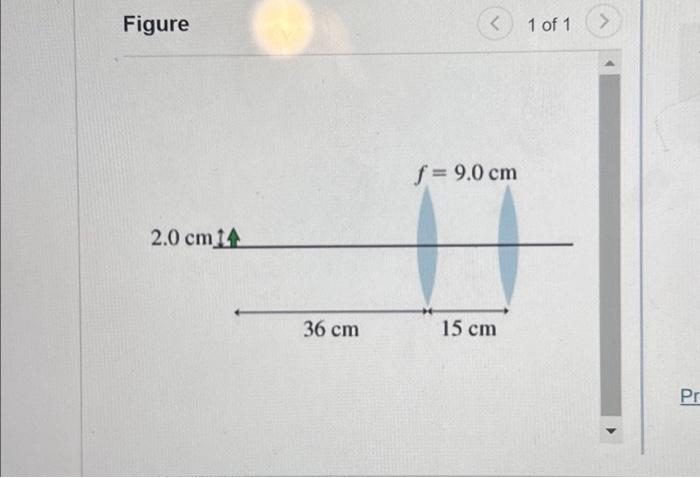 Solved Figure 2.0 cm 14 36 cm f = 9.0 cm 15 cm 1 of 1 > Pr | Chegg.com