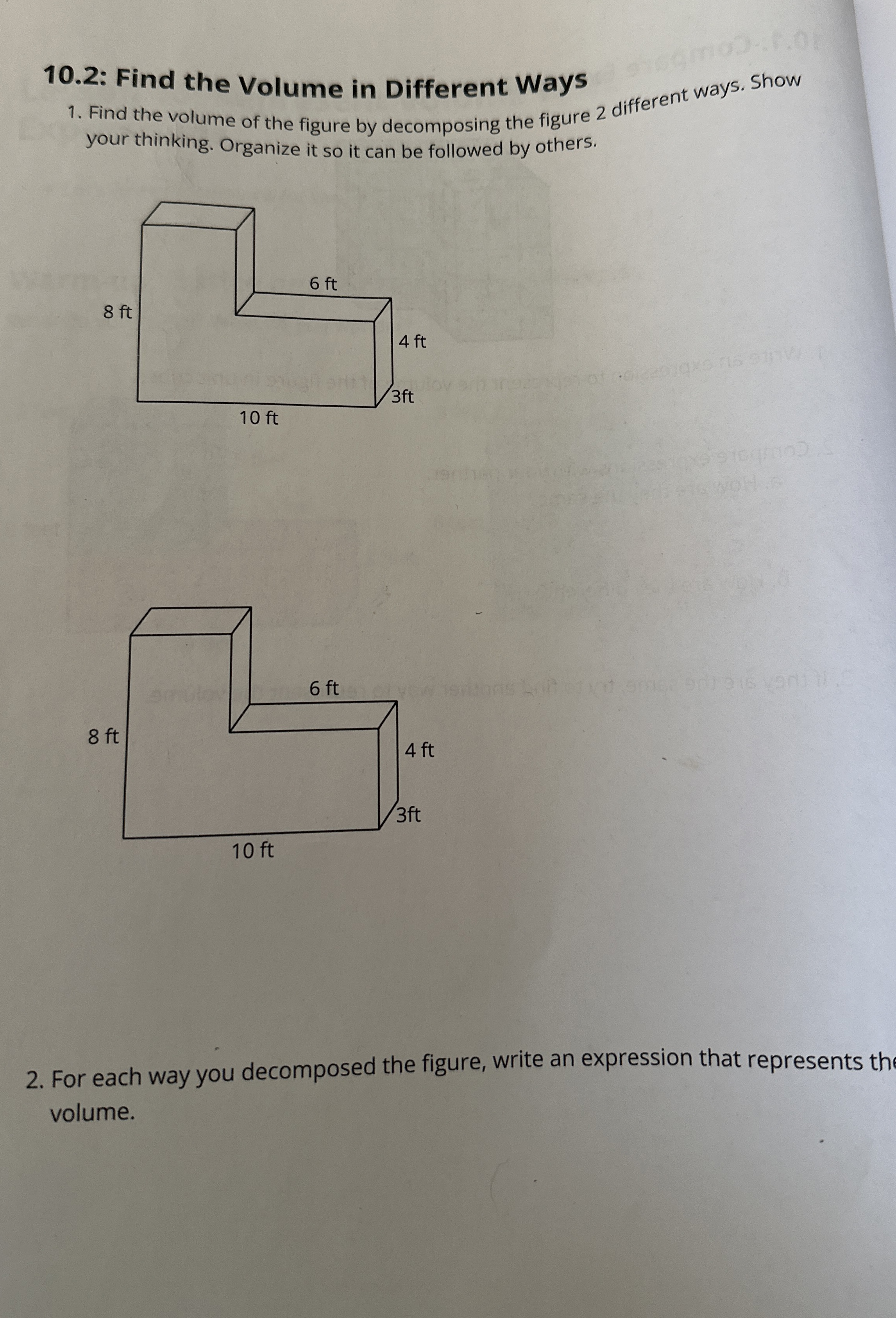 Solved 10.2: Find the Volume in Different WaysFind the | Chegg.com