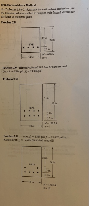 Solved Transformed-Area Method For Problems 2.8 to 2.14, | Chegg.com