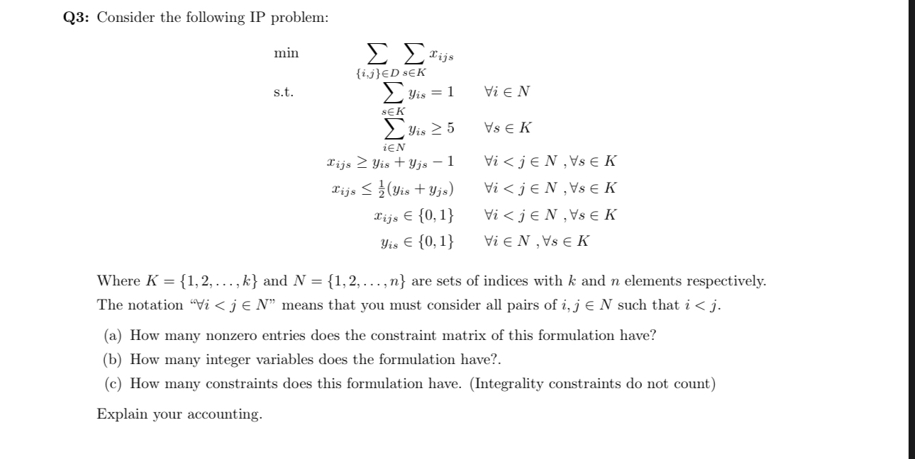 Solved Q3: Consider the following IP | Chegg.com