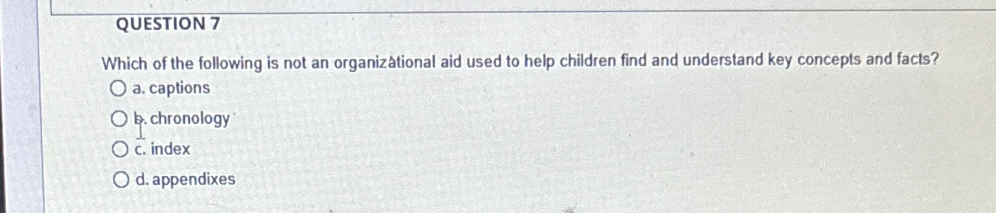 Solved QUESTION 7Which of the following is not an | Chegg.com