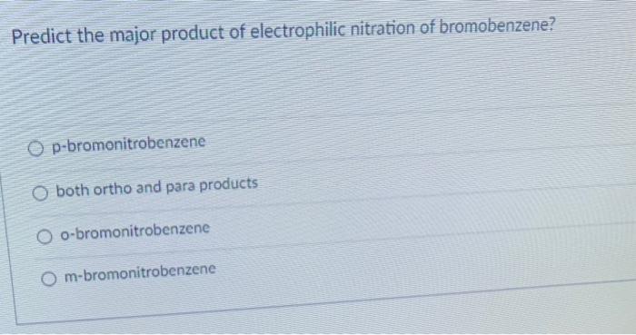 Solved Predict the major product of electrophilic nitration | Chegg.com