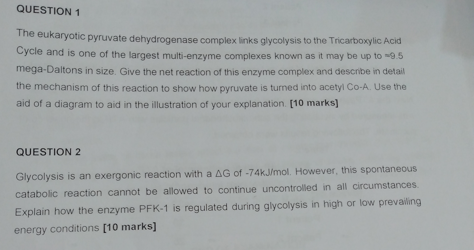 Solved QUESTION 1The eukaryotic pyruvate dehydrogenase | Chegg.com
