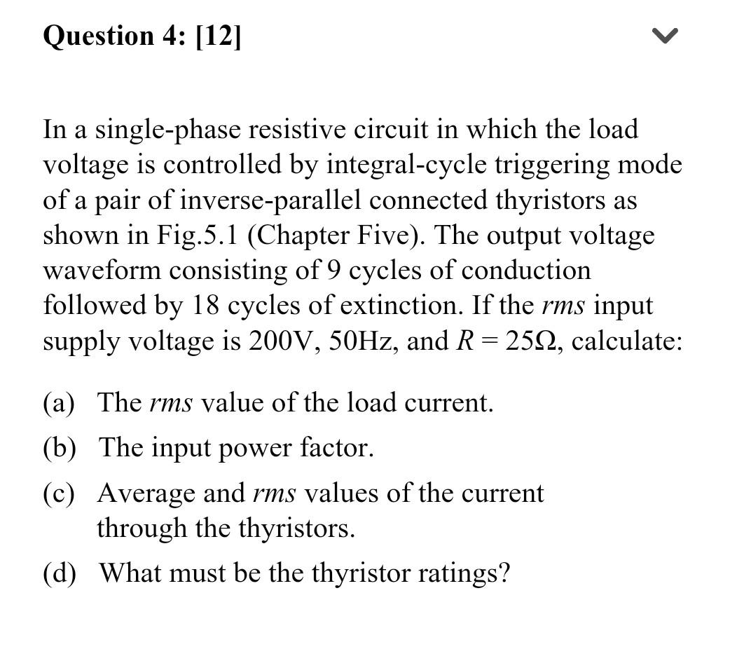Solved In a single-phase resistive circuit in which the load | Chegg.com