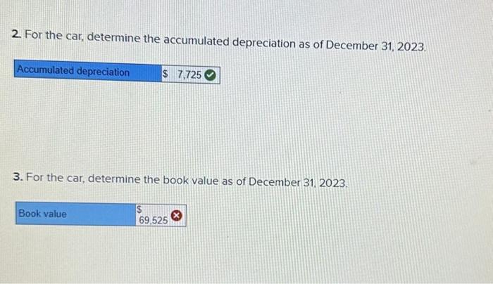 Solved 2. For the car, determine the accumulated | Chegg.com