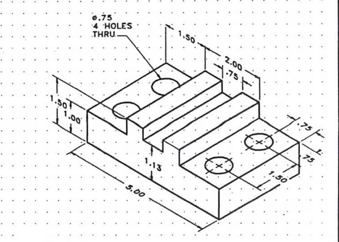 Solved For the pictorial drawing shown, draw front, right | Chegg.com