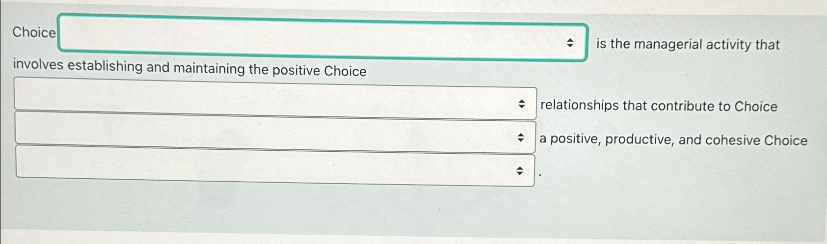 Solved Choic is the managerial activity that involves | Chegg.com