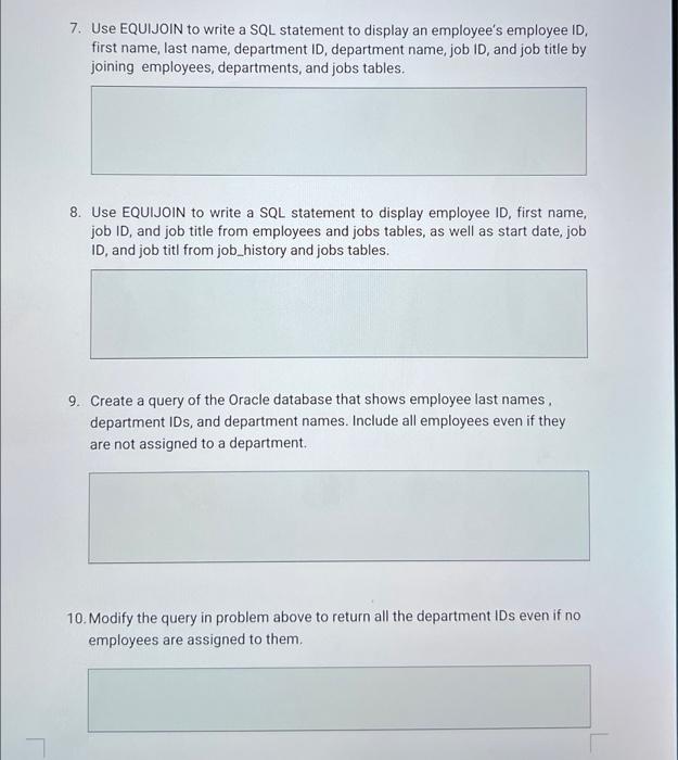 Solved 3. Write 2 SQL statements to display employee ID, | Chegg.com