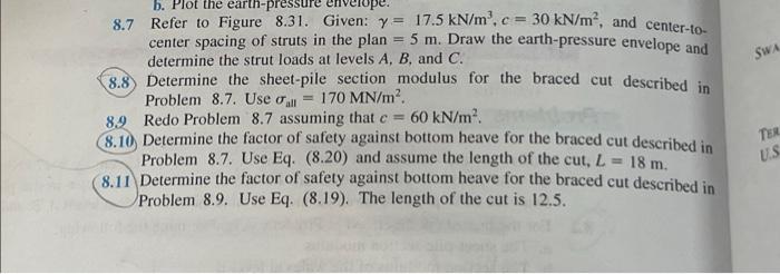 Solved b. Plot the earth-pressure envelope. Refer to Figure | Chegg.com
