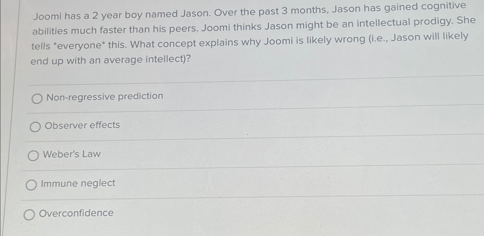 Solved Joomi has a 2 ﻿year boy named Jason. Over the past 3 | Chegg.com