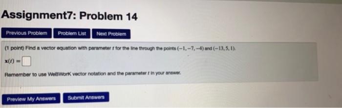 Solved Assignment7: Problem 14 Previous Problem Probler List | Chegg.com