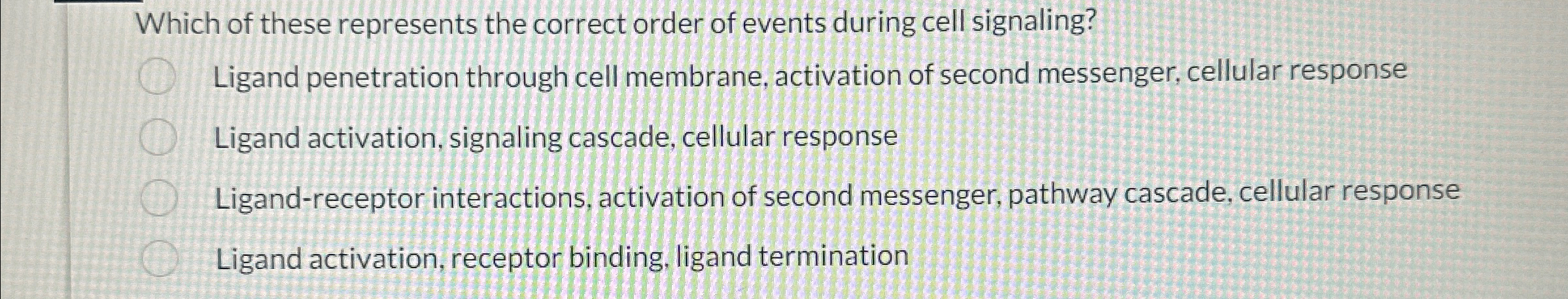 Solved Which of these represents the correct order of events | Chegg.com