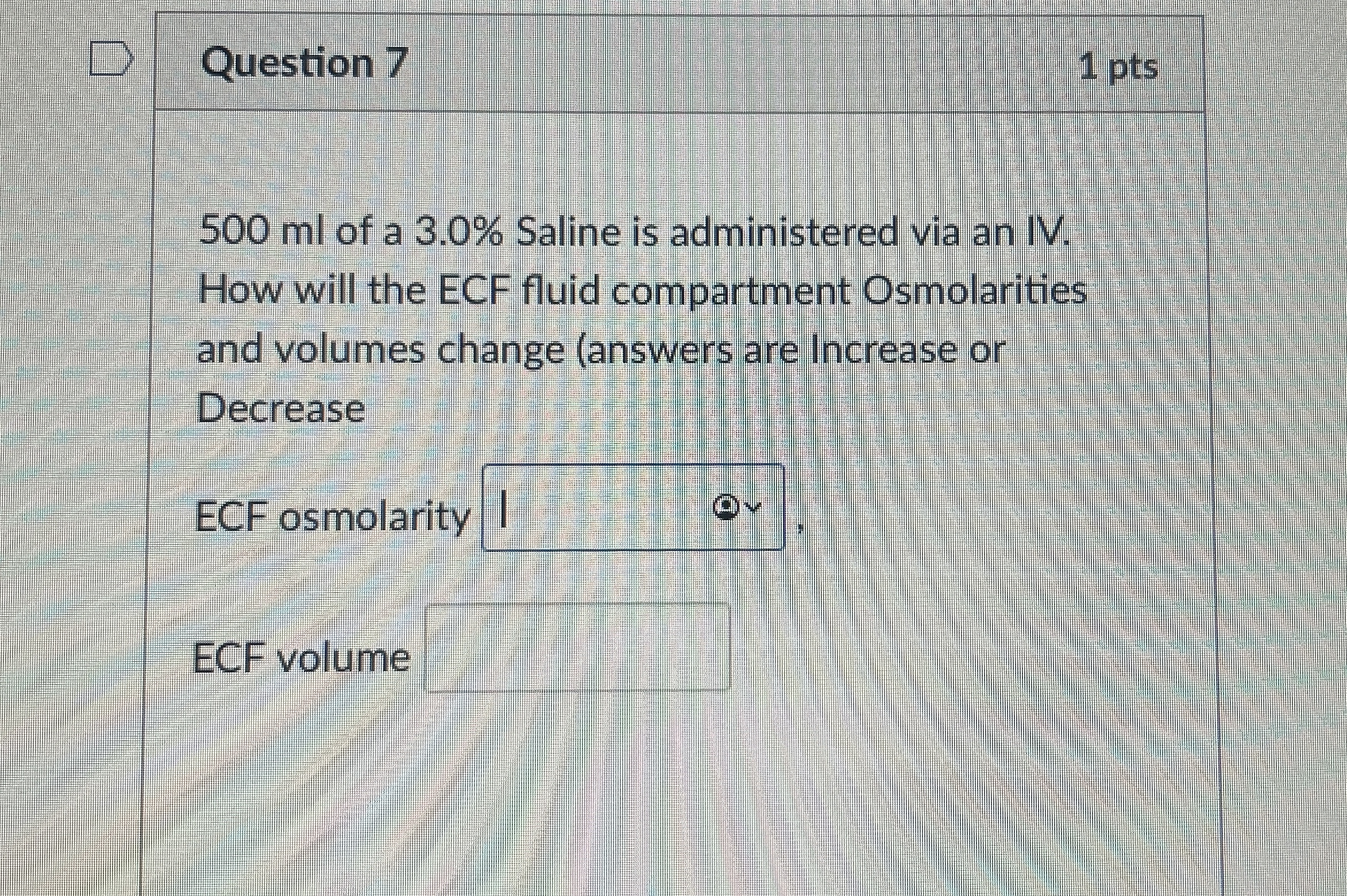 Solved Question 71 ﻿pts500 ﻿ml of a 3.0% ﻿Saline is | Chegg.com