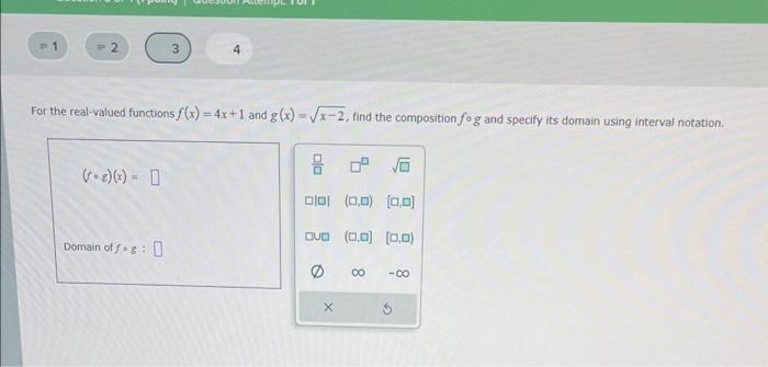 Solved For the real-valued functions f(x)=4x+1 and g(x)=x−2, | Chegg.com