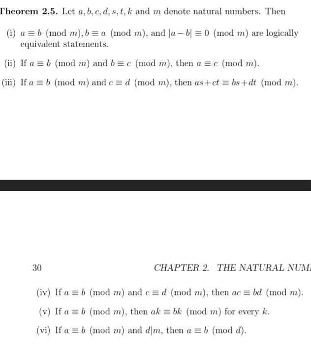 Solved Theorem 2.5. Let a, b, c, d, s, t, k and m denote | Chegg.com