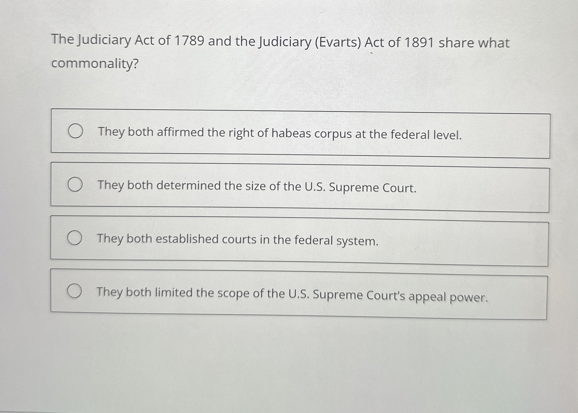 The Judiciary Act of 1789 ﻿and the Judiciary (Evarts) | Chegg.com