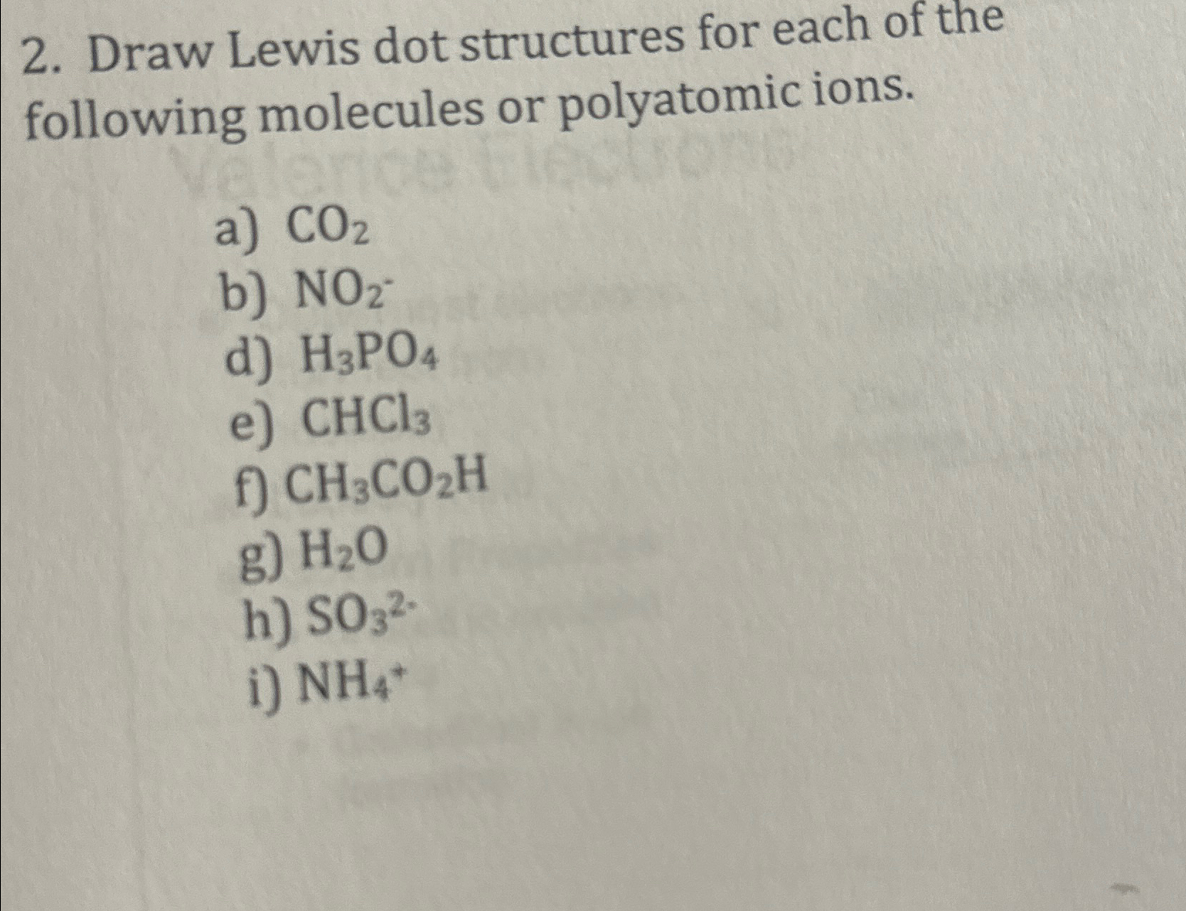 Solved Draw Lewis dot structures for each of the following | Chegg.com