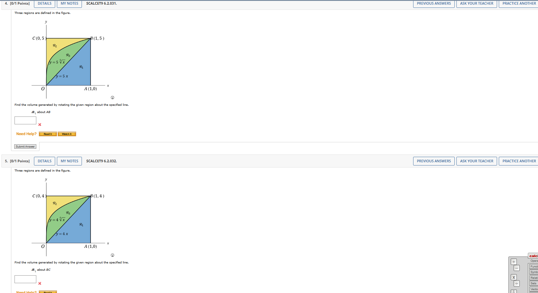 Solved 4. [0/1 ﻿Points]Three regions are defined in the | Chegg.com