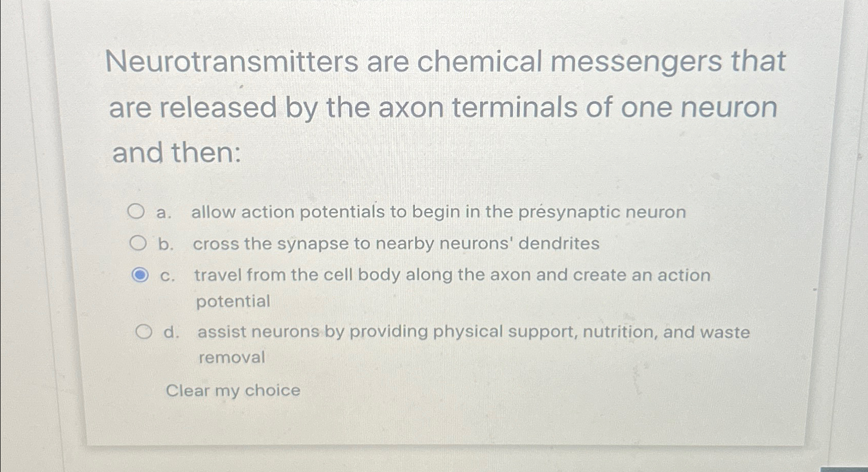 Solved Neurotransmitters are chemical messengers that are | Chegg.com