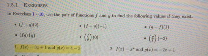 Solved 1.5.1 EXERCISES In Exercises 1 - 10, use the pair of | Chegg.com