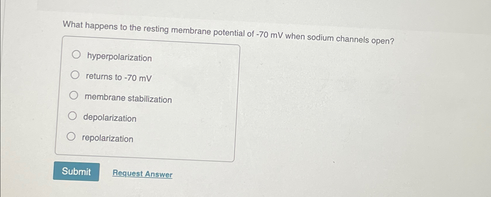 Solved What happens to the resting membrane potential of | Chegg.com