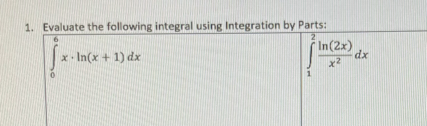Solved Evaluate the following integral using Integration by | Chegg.com