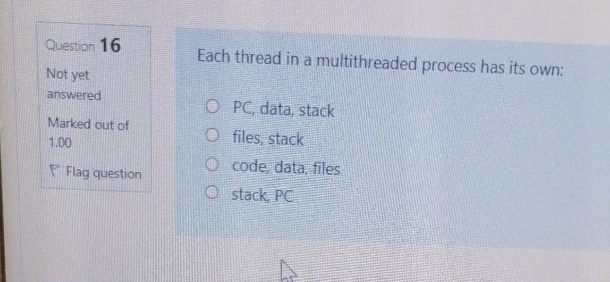 Solved Question 16 Each thread in a multithreaded process | Chegg.com