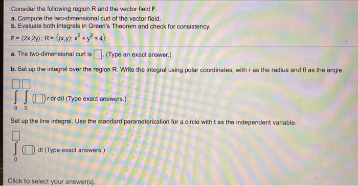 Solved Consider the following region R and the vector field | Chegg.com