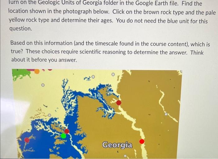 Iurn on the Geologic Units of Georgia folder in the | Chegg.com