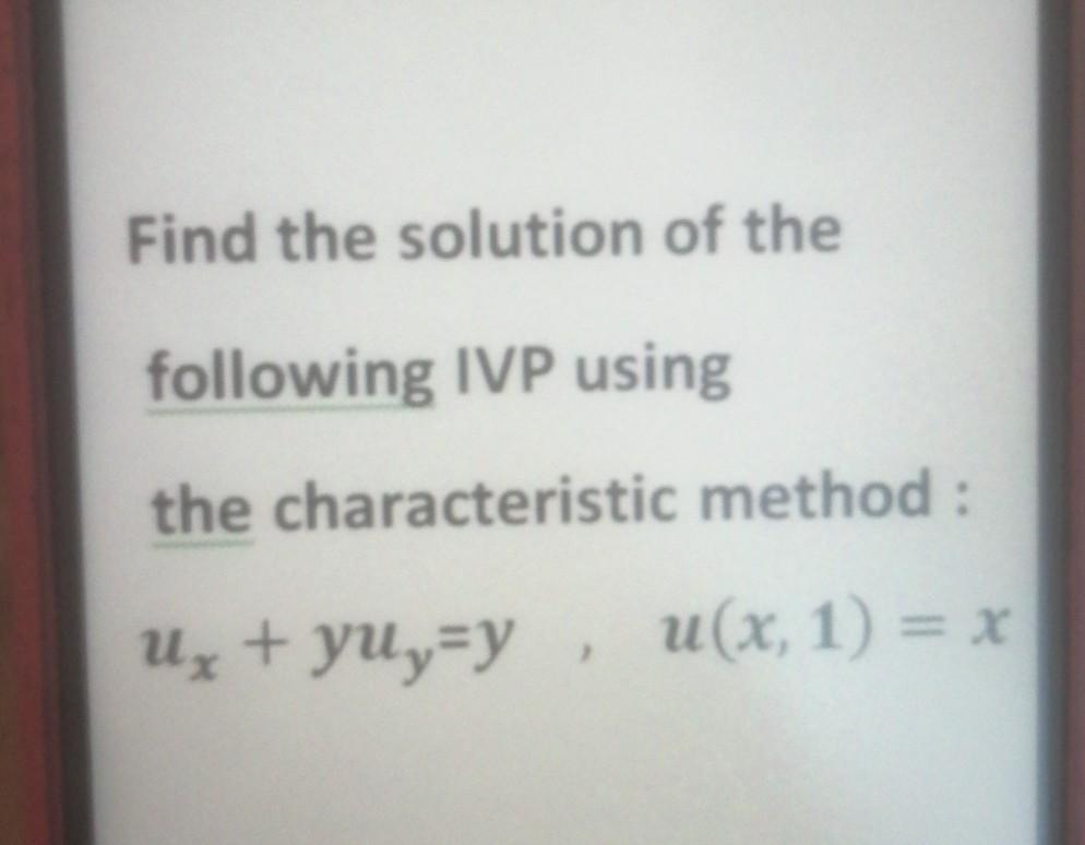 Solved Find the solution of the following IVP using the | Chegg.com