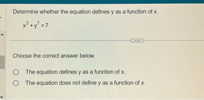 Solved Determine whether the equation defines y as a | Chegg.com