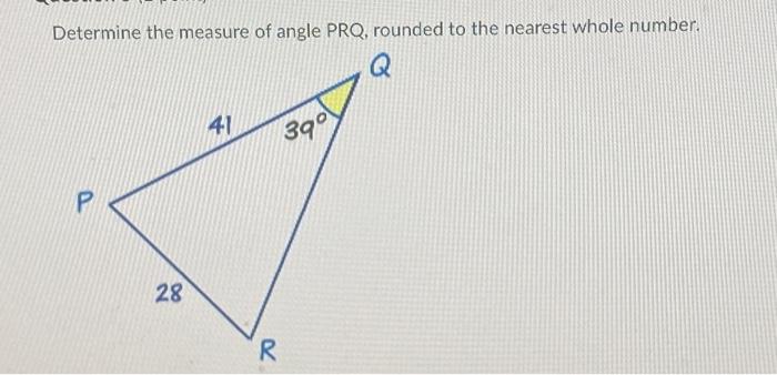 Determine the measure of angle PRQ, rounded to the | Chegg.com