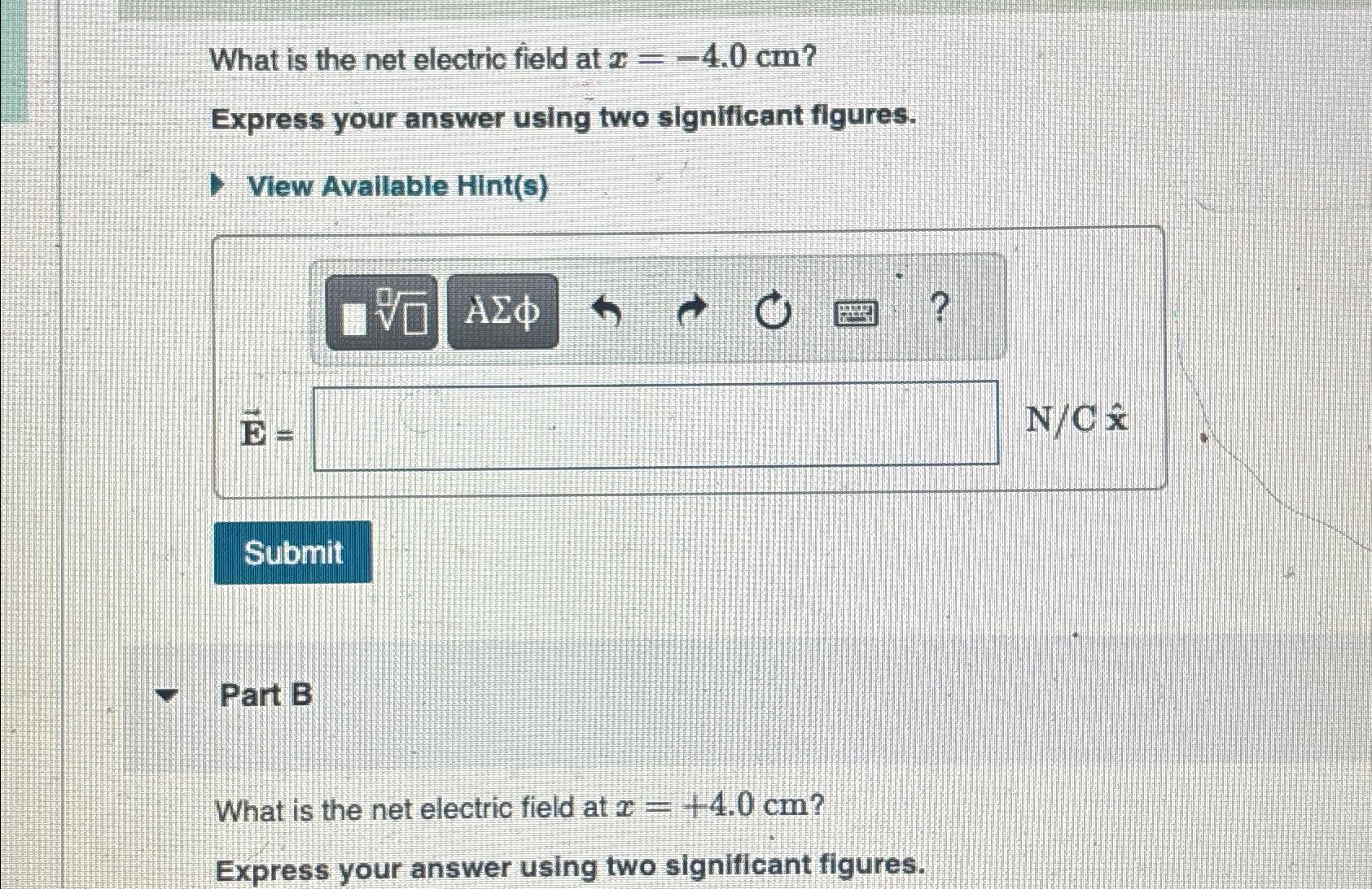 Solved Two point charges lie on the x ﻿axis. A charge of | Chegg.com