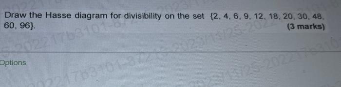 Solved Draw the Hasse diagram for divisibility on the set | Chegg.com