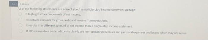 Solved 13 3 points All of the following statements are | Chegg.com