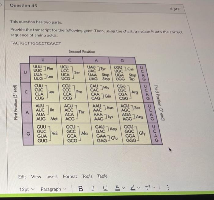 Solved This question has two parts. Provide the transcript | Chegg.com
