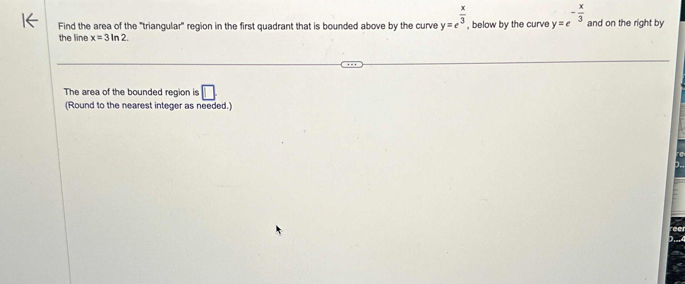 Solved K, ﻿Find the area of the "triangular" region in the | Chegg.com