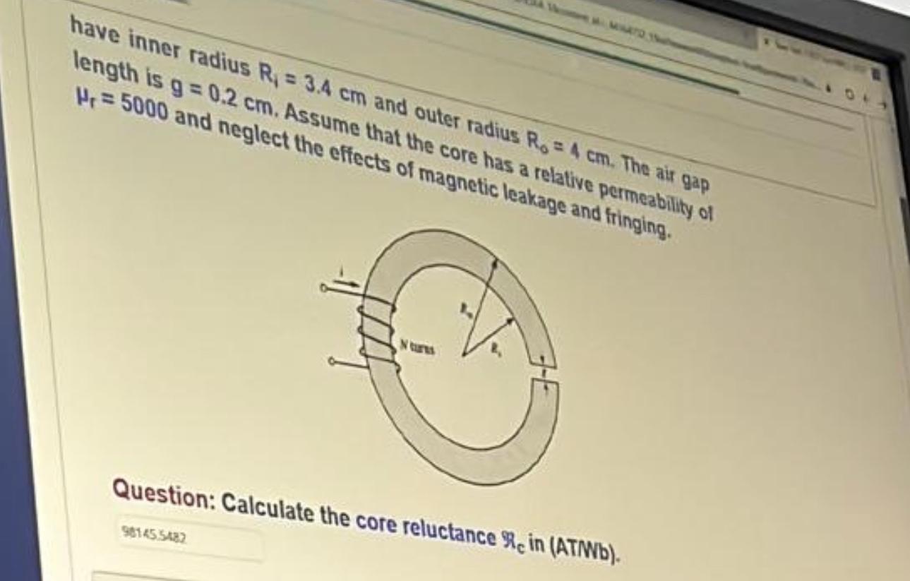 Solved have inner radius Ri=3.4cm ﻿and outer radius R0=4cm, | Chegg.com