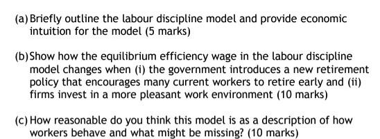 Solved (a) Briefly outline the labour discipline model and | Chegg.com