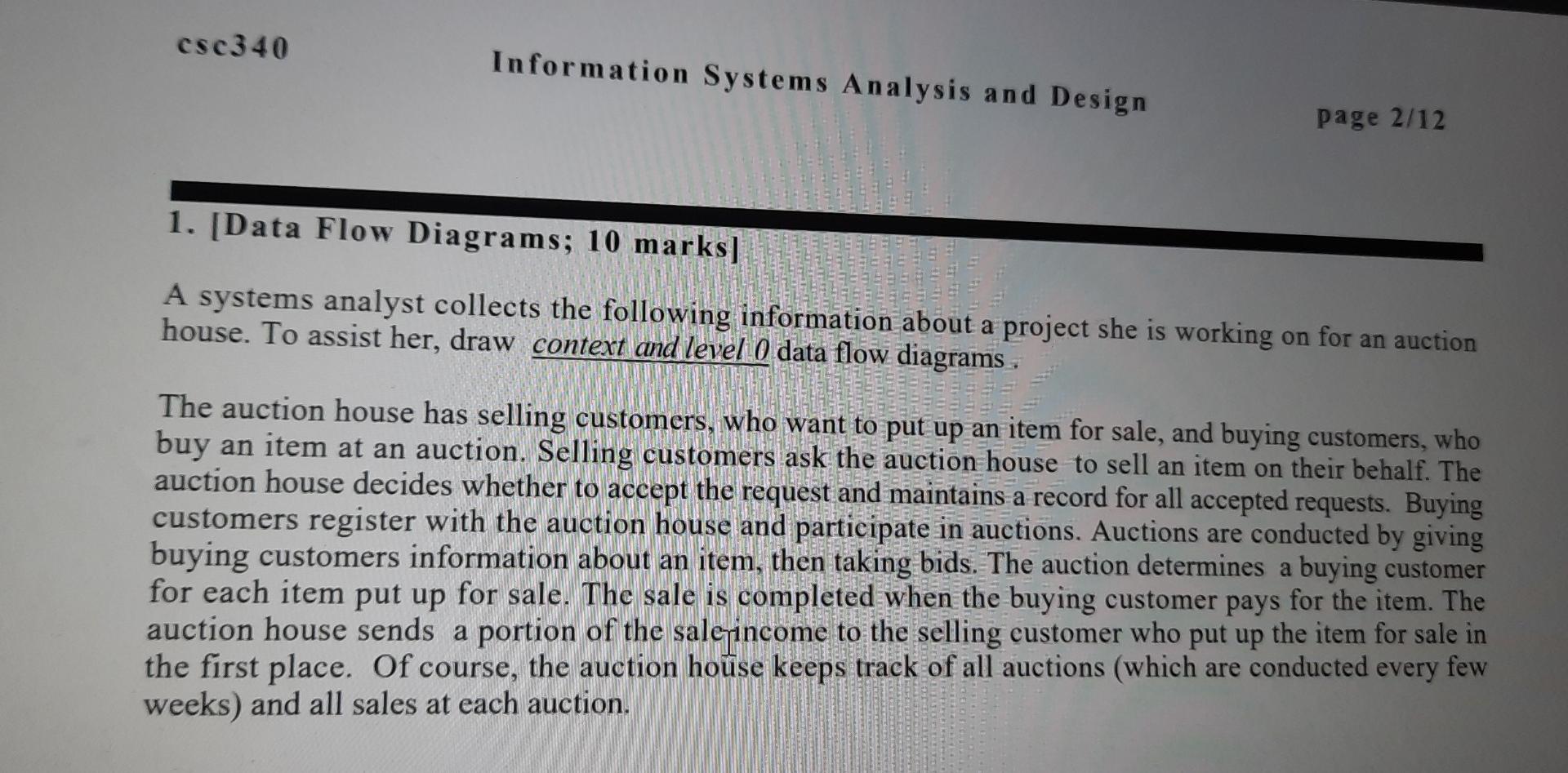 Solved csc340 Information Systems Analysis and Design page | Chegg.com