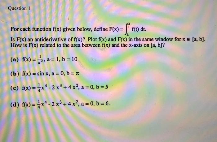 Solved For each function f(x) given below, define | Chegg.com