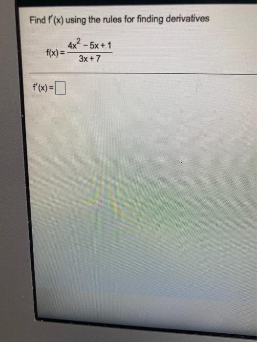 Solved Find t'(x) using the rules for finding derivatives 4x | Chegg.com