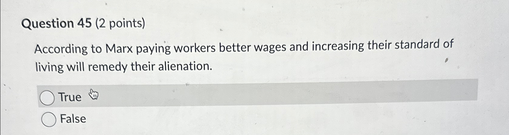 Solved Question 45 (2 points)According to Marx paying | Chegg.com Solved Question 45 (2 points)According to Marx paying | Chegg.com