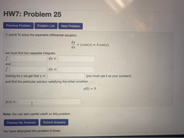 Solved HW7: Problem 25 Previous Problem Problem List Next | Chegg.com