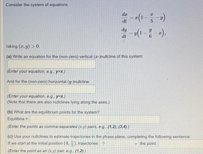 Solved Consider the system of equations | Chegg.com