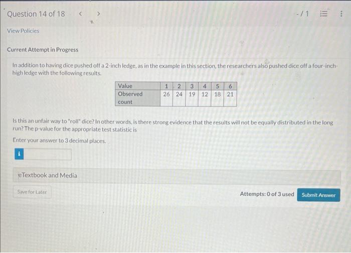 Solved In addition to having dice pushed off a 2 -inch | Chegg.com